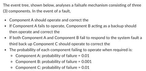 The Event Tree Shown Below Analyses A Failsafe
