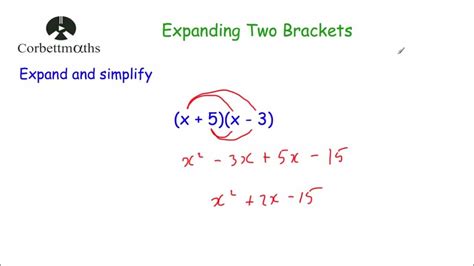 Expanding Two Brackets Corbettmaths Youtube