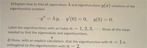 Solved Explain how to find all eigenvalues λ and Chegg com