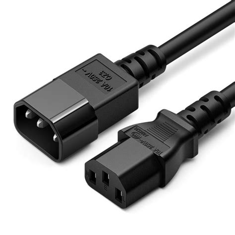 IEC 320 C13 to C14 AC Power Extension Cord 0.5m 1m 6ft 3m 5m C13 C14 ...