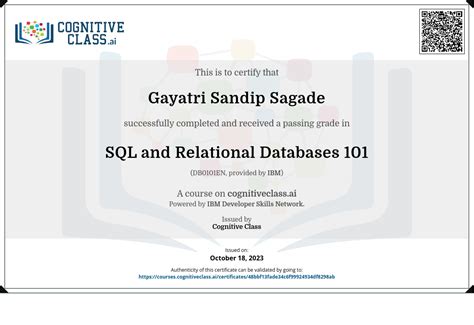 Ibm Db0101en Certificate Cognitive Class