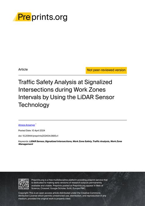 Pdf Traffic Safety Analysis At Signalized Intersections During Work Zones Intervals By Using