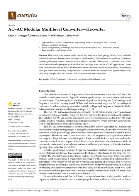 pdf ac ac modular multilevel converter—hexverter