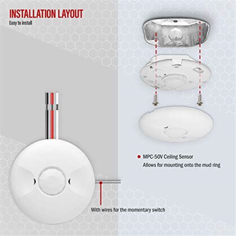 Enerlites Mpc 50v Sticker Ceiling Occupancy Sensor By Pir Ceiling Sensor For Junction Box