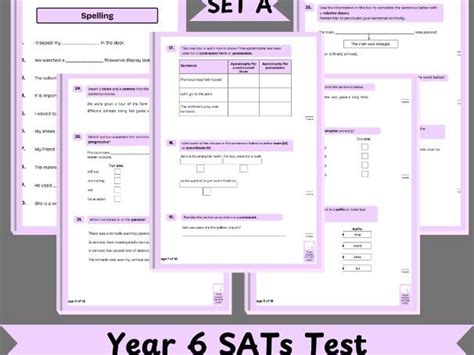 Year 6 Sats Mock Test Gps Grammar Punctuation And Spelling Practice Test Teaching Resources