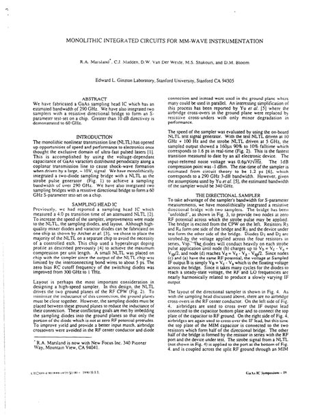 Pdf Monolithic Integrated Circuits For Mm Wave Instrumentation
