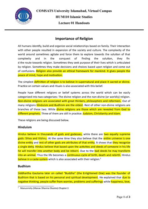 Lecture 1 Self Notes Comsats University Islamabad Virtual Campus