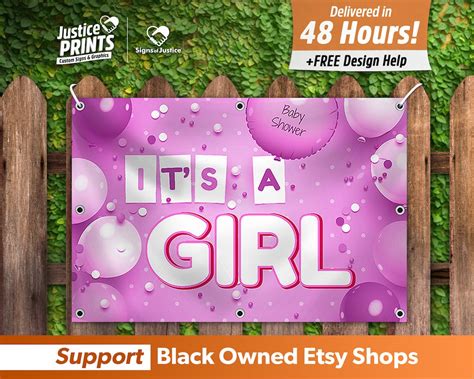Its A Girl Banner Free Graphic Design Fast Free Shipping