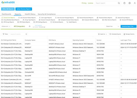 Active Directory Computer Reports Tool Infrasos