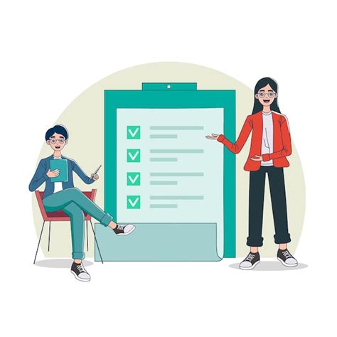 Premium Vector Flat Design Group Of Businessman Showing A Checklist