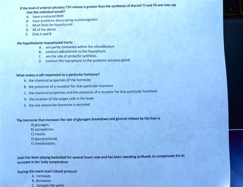 If The Level Of Anterior Pituitary Tsh Release Is Greater Than The Synthesis Of Thyroid T3 And