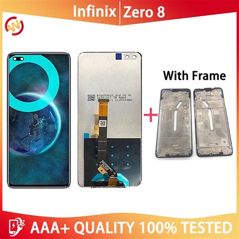 Original For Infinix Zero 8 Lcd With Frame Display Screen Touch Replacement Cellphone Lcd X687