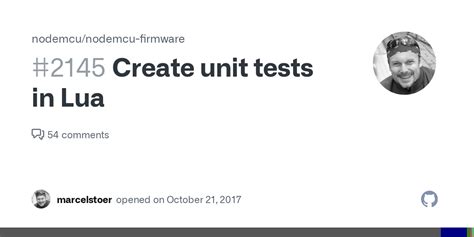 Create Unit Tests In Lua · Issue 2145 · Nodemcunodemcu Firmware · Github