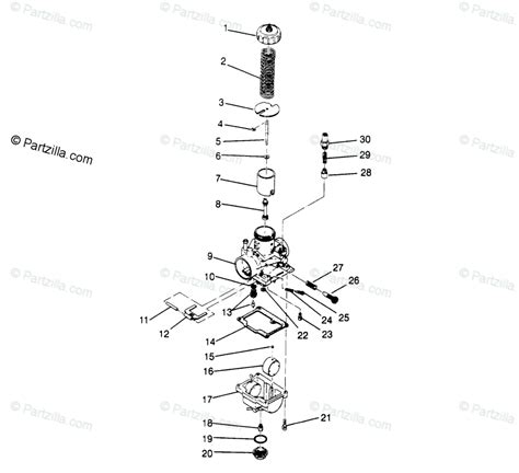 Polaris Atv 1995 Oem Parts Diagram For Carburetor Trail Boss