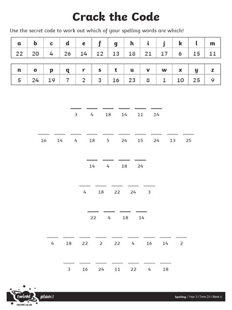 Activity Sheet Crack The Code Pdf Linguistics Cognition