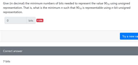 Solved Give In Decimal The Minimum Numbers Of Bits Needed Chegg