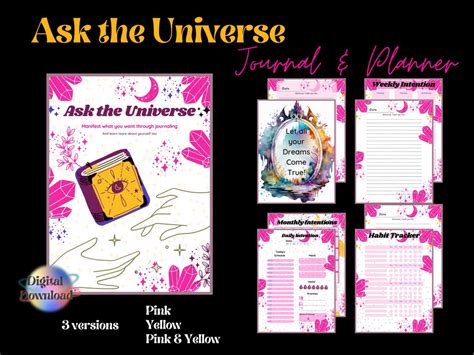 Ask The Universe Journal And Planner Spiritual Growth Etsy