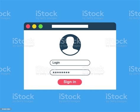 로그인 페이지와 함께 웹 브라우저 창입니다 로그인 폼 페이지입니다 등록 인증 권한 부여 개념입니다 현대 평면 디자인 그래픽 요소입니다 배경 벡터 일러스트입니다 0명에 대한