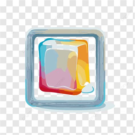 배경색이 있는 아이스 큐브 아이콘 벡터 흰색 배경을 기반으로 한 단순한 다채로운 얼음 아이콘 그림자 없음 작은 프레임 중앙 Png 일러스트 및 벡터 에 대한 무료