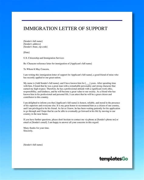 2 Immigration Letters Of Support For A Friend Personal Reference