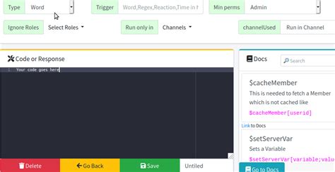 User Reaction Custom Command