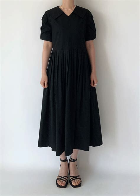 브이 세일러 플리츠 원피스2color