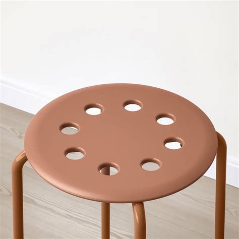 Marius Stool Red Brown 45 Cm Ikea