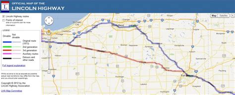 Lincoln Highway Map Indiana Lincoln Highway Association