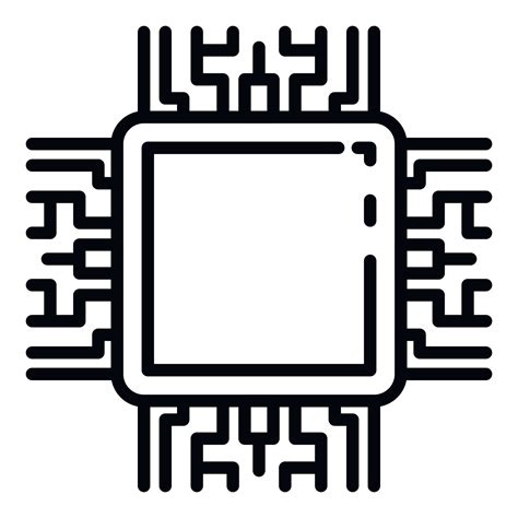 Central Ai Processor Icon Outline Style 15173883 Vector Art At Vecteezy