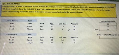 Solved Using The Index Be Match Formulas Please Provide The