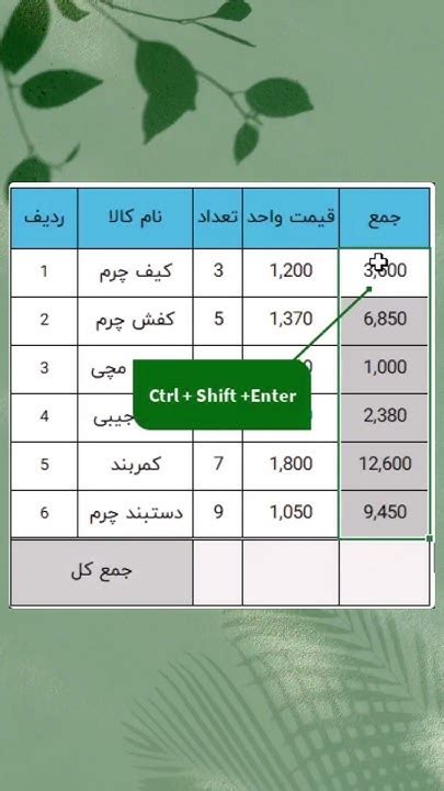 در سی ثانیه، فرمول نویسی فاکتور فروش اکسل آموزشاکسل اکسلپیشرفته