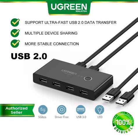 Ugreen Usb 3 0 2 0 Switch Selector 4 Port 2 Computers Peripheral Switcher Adapter Box Selector