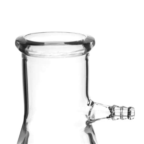 Filtering Flask 1000ml Borosilicate Glass Conical Shape With Integral Side Arm White