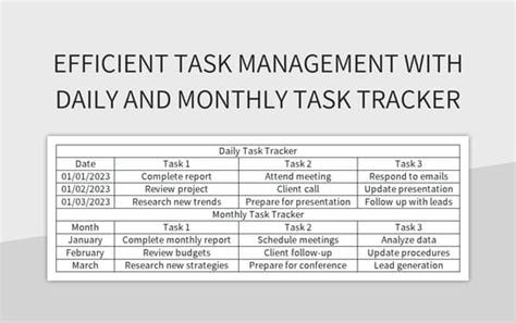 Efficient Task Management With Daily And Monthly Task Tracker Excel