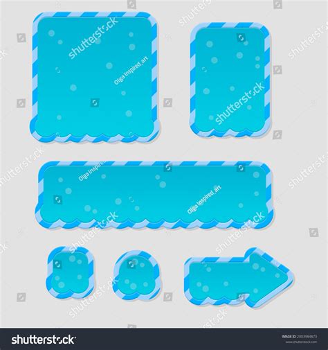게임 UI 단추 파란색 하늘색 터키색 스톡 벡터 로열티 프리 Shutterstock