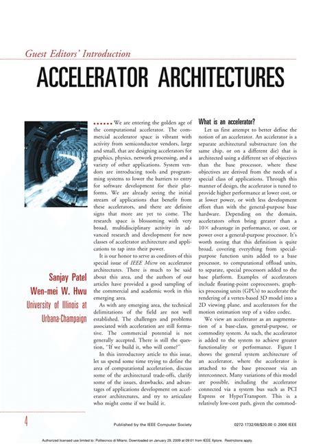 Pdf Accelerator Architectures
