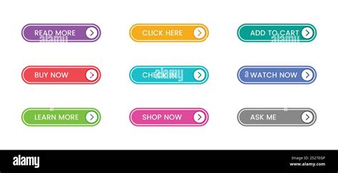 Click Here Button With Pointer Clicking Web Button Set Click Button Clicking The Icon Action