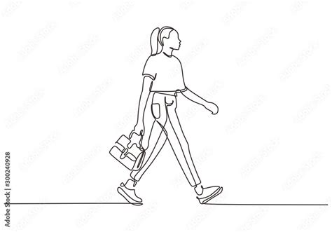 Girl Walking Drawing