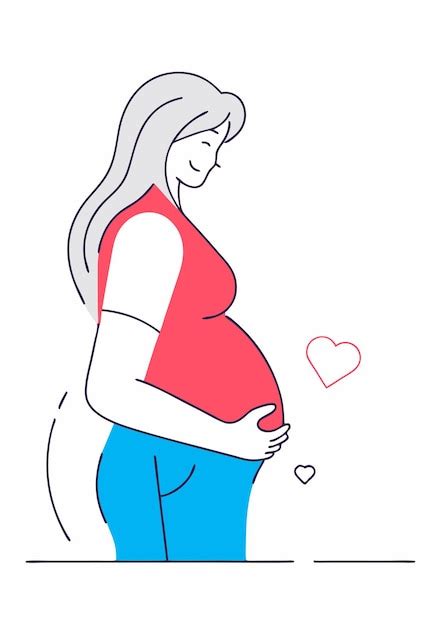 임신 한 여성 들 이 바탕 에 있는 라인 아트 프리미엄 벡터