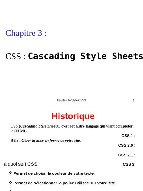 Feuilles De Style Css Pdf Langage De Balisage Html