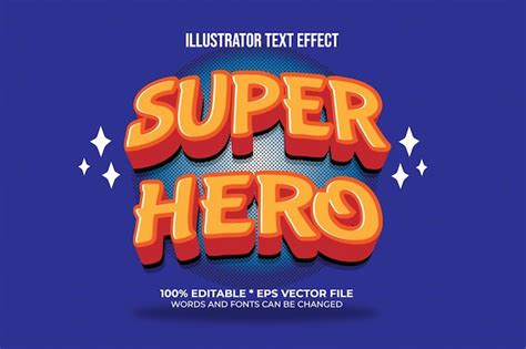Premium Vector Super Hero Editable Text Effect