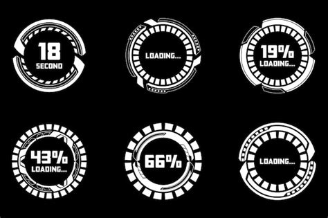 Futuristic Interface Loading Screen Elements Cyberpunk Hud Progress Indicators Premium Ai