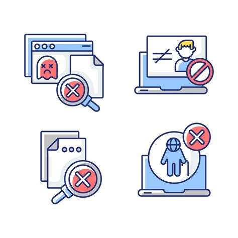 Website Errors RGB Color Icons Set 1925889 Vector Art At Vecteezy