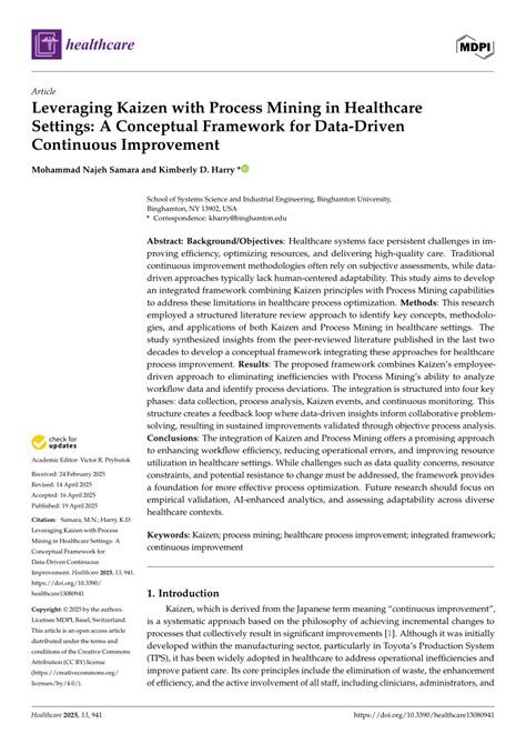 Pdf Leveraging Kaizen With Process Mining In Healthcare Settings A Conceptual Framework For