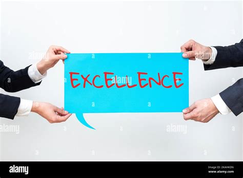 Writing Displaying Text Excellence Concept Meaning The Carrying Out Or