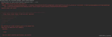 关于could Not Build Wheels For Opencv Python Headless Which Is报错的解决方案