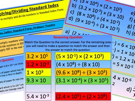 Multiplying And Dividing Standard Form Teaching Resources