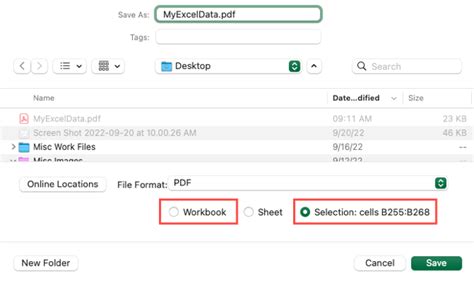 셀 범위 또는 Excel 통합 문서를 Pdf로 내보내는 방법 최신
