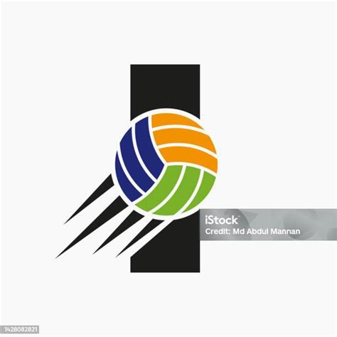 초기 편지 I 배구 로고 개념 움직이는 배구 아이콘 배구 스포츠 로고 타입 기호 벡터 템플릿 Championship에 대한 스톡 벡터 아트 및 기타 이미지 Istock