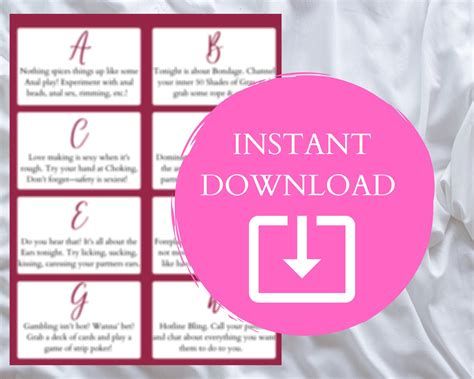 Naughty ABC Sex Games Digital Printable Download Adult Bedroom Foreplay Game Etsy